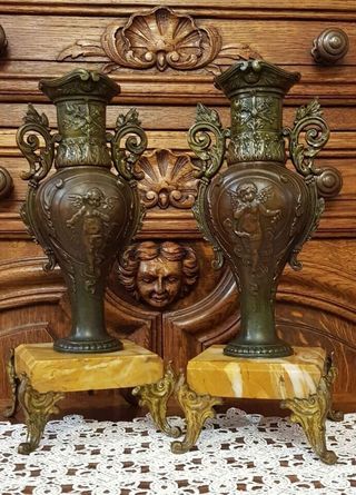 antica coppia vasi cassolette francesi art nouveau