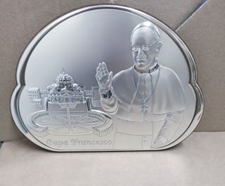 Pannello in argento Papa Francesco
