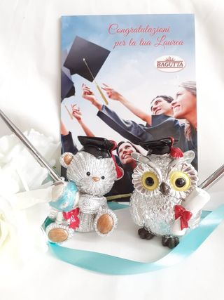 portapenne con penna gufo laurea