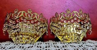 appliques a due luci corona di cristalli impero