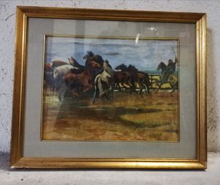 Quadro con cornice dorata