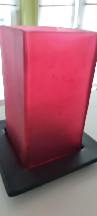 Portacandele in vetro spesso e ceramica Millefiori