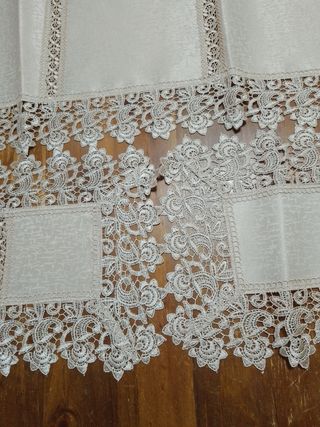 tris centri macramè beige