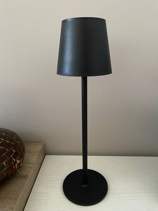 Lampada da tavolo decorativa ricaricabile nera