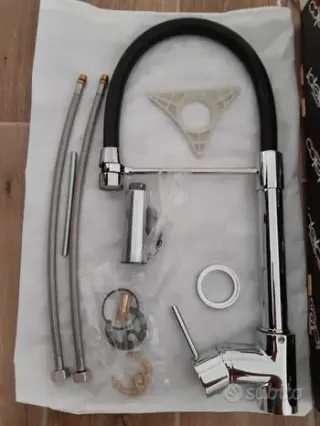 Miscelatore cucina con doccia a 2 getti Nero Nuovo