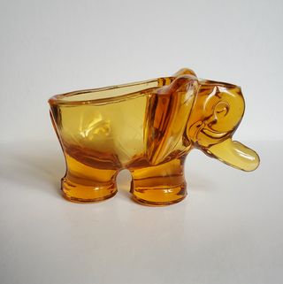 Elefantino contenitore vintage in vetro cm.10x5