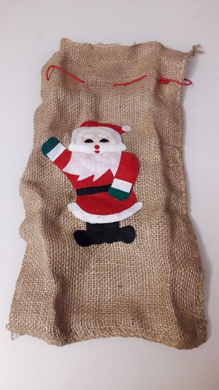 Sacco in juta porta regalo natale calza befana