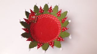 Cestino natalizio in stoffa colorata natale rosso 