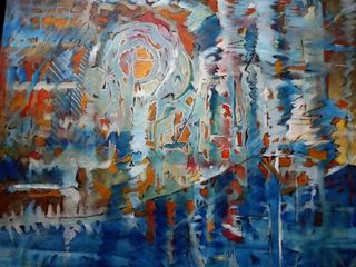 paesaggio astratto in azzurro