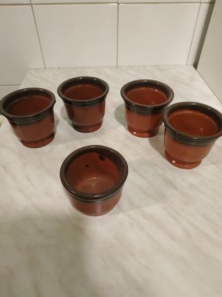 5 bicchierini o ciotoline in coccio