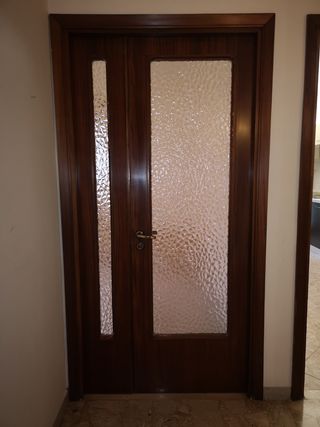 Porta legno massello e vetro anni '70