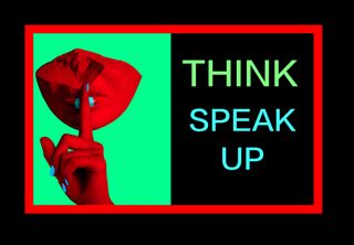 think speak up motivational art