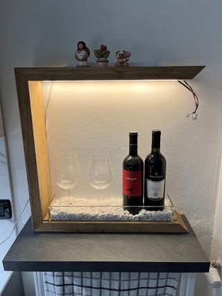 Porta vino in legno a Led
