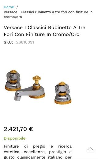 rubinetto a tre fori versace