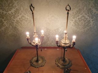 Coppia Lucerne fiorentine antiche in ottone