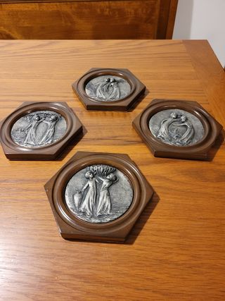 Quadretti legno/peltro "4 stagioni"