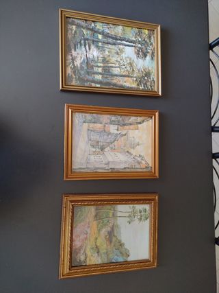 Tre quadri con vetro