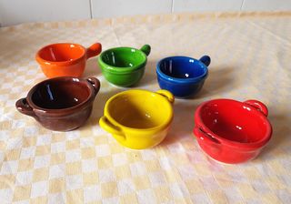 SET 6 ciotole mini ceramica colorata per salse