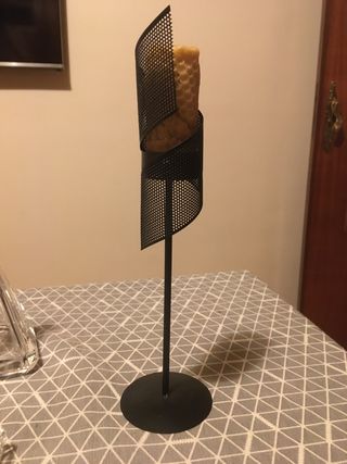 Candelabro nero in ferro battuto 