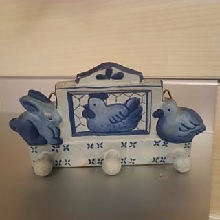 appendino#ganci# da parete in ceramica azzurra 