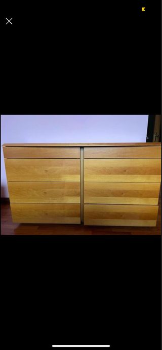 Cassettiera/comò in LEGNO DI NOCE 