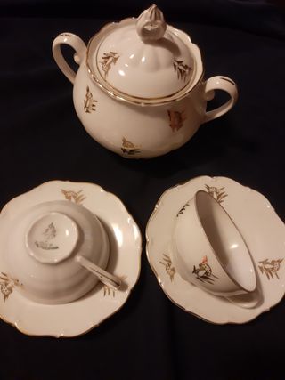 tazza the zuccheriera lattiera porcellana vintage 