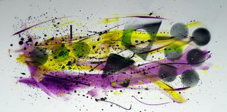 Dipinto lavoro acrilico su tela astratto 60x10 cm.