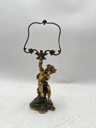 Porta lampada bronzo putto 