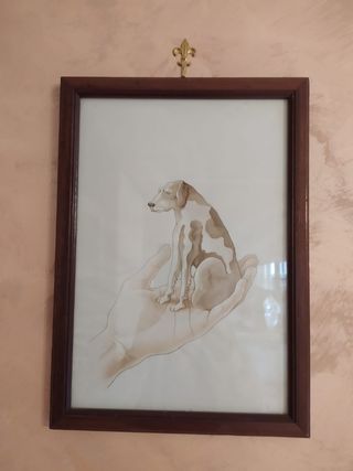 Vecchio quadro fatto a mano con acquerello