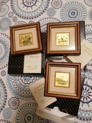 quadretti dipinti su foglia oro