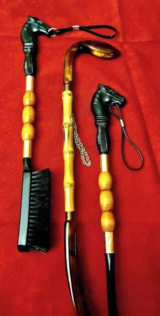 Kit Spazzola e calzascarpe vintage con cavalli