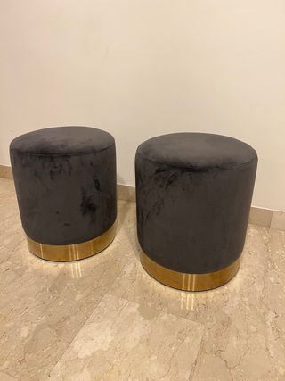 Set 2 pouf velluto 
