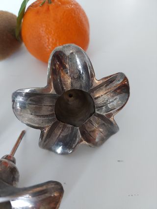 Set tre portacandele a forma di fiore da vaso, fio