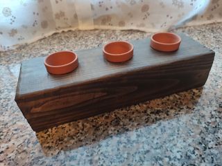 tronchetto portafiori in legno colore noce