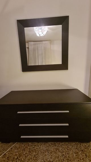 cassettiera e Specchio wengé