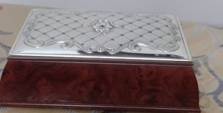 portagioie legno e argento 925