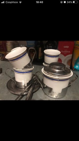 Set 6 tazzine caffe e zuccheriera