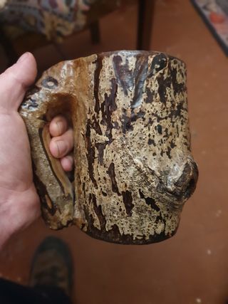 Boccale stile viking in legno massello 