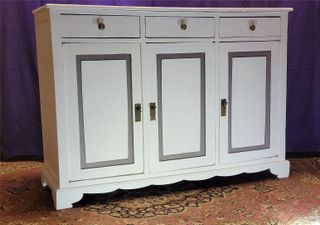 Credenza Ottocento stile shabby bianca