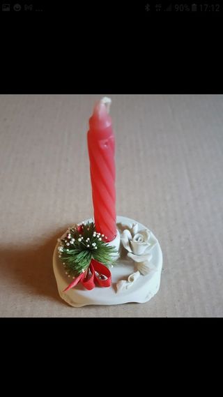 Portacandelina Limoges in biscuit cm.6