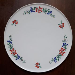 Sottopentola ceramica bianca con fiori R. Ginori