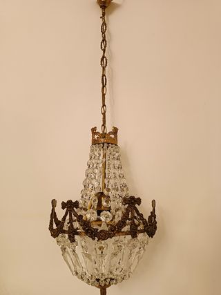 Lampadario vintage stile impero color oro 