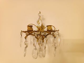 Applique portacandela vintage con pendenti