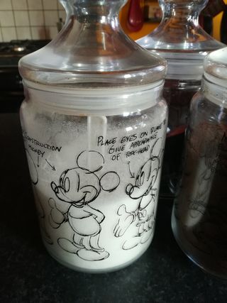 tris barattoli in vetro da cucina. Topolino 
