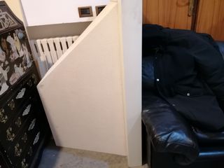 cappa in legno color avorio con aspiratore