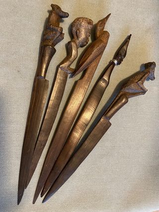 Set di 5 Tagliacarte in legno 