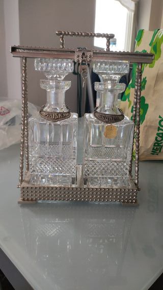 Set bottiglie liquori in cristallo 