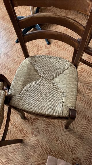 4 sedie in legno con impagliatura nuova