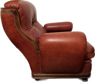 Poltrona in pelle marrone vintage anni 80