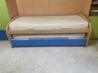 2 lettini singoli a scomparsa con cassettoni